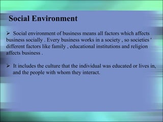 Social & cultural environment ppt | PPTX