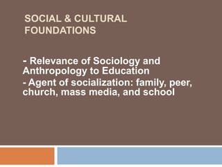 Social & cultural foundations | PPTX
