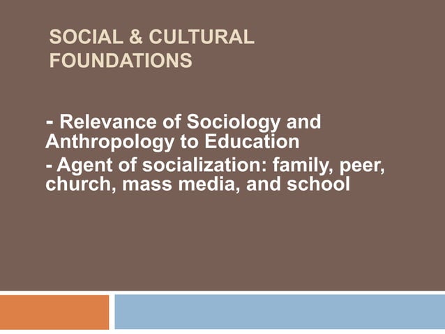 Social & cultural foundations | PPTX