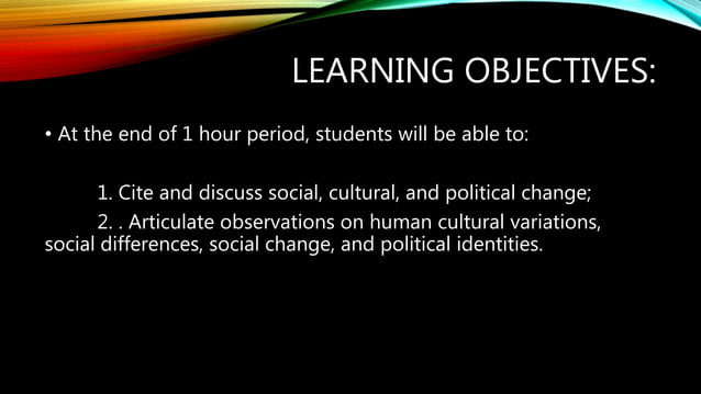 Social, Cultural, Political Change | PPTX