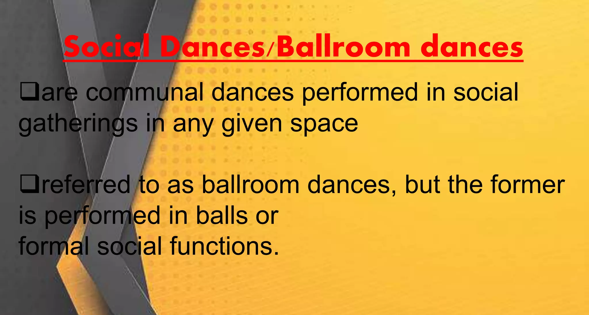 Social dances and Dance Mixers | PPTX