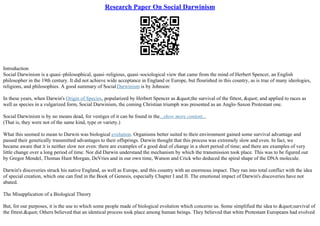 Social Darwinism Is An Ideology Of Society | PPT