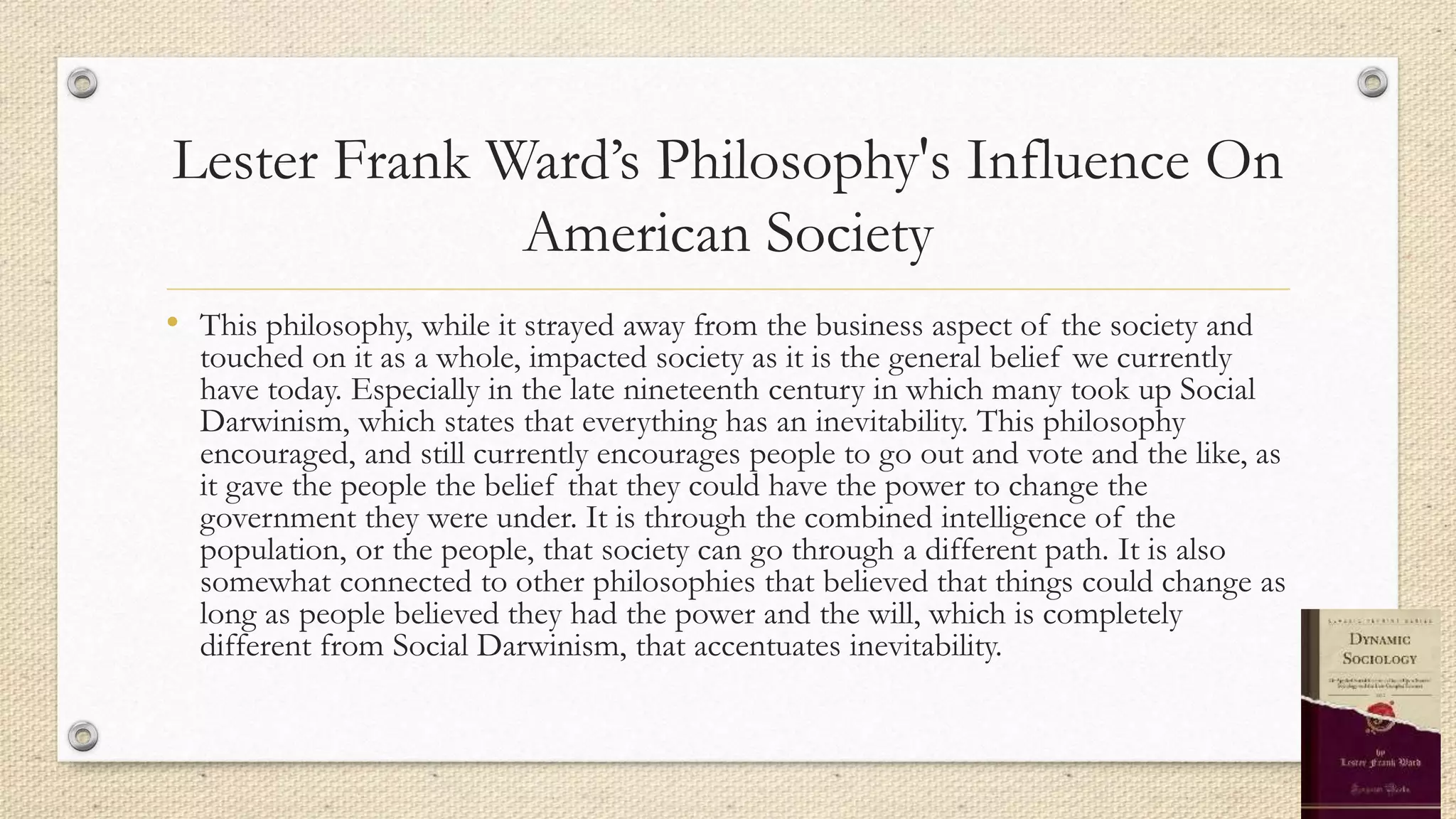 Social Darwinism & Lester Frank Ward | PPTX