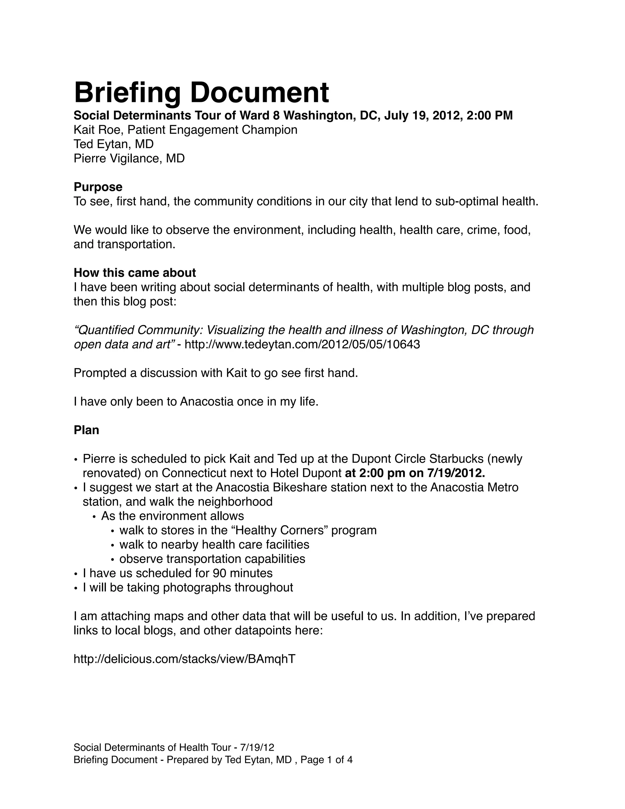 Social determinants tour briefing document | PDF