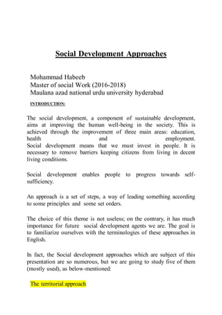 Social development approaches | DOCX