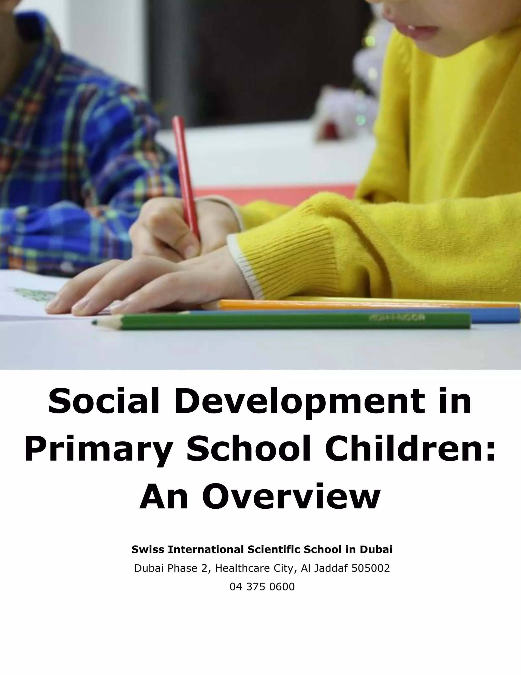 Social Development in Primary School Children: An Overview | PDF