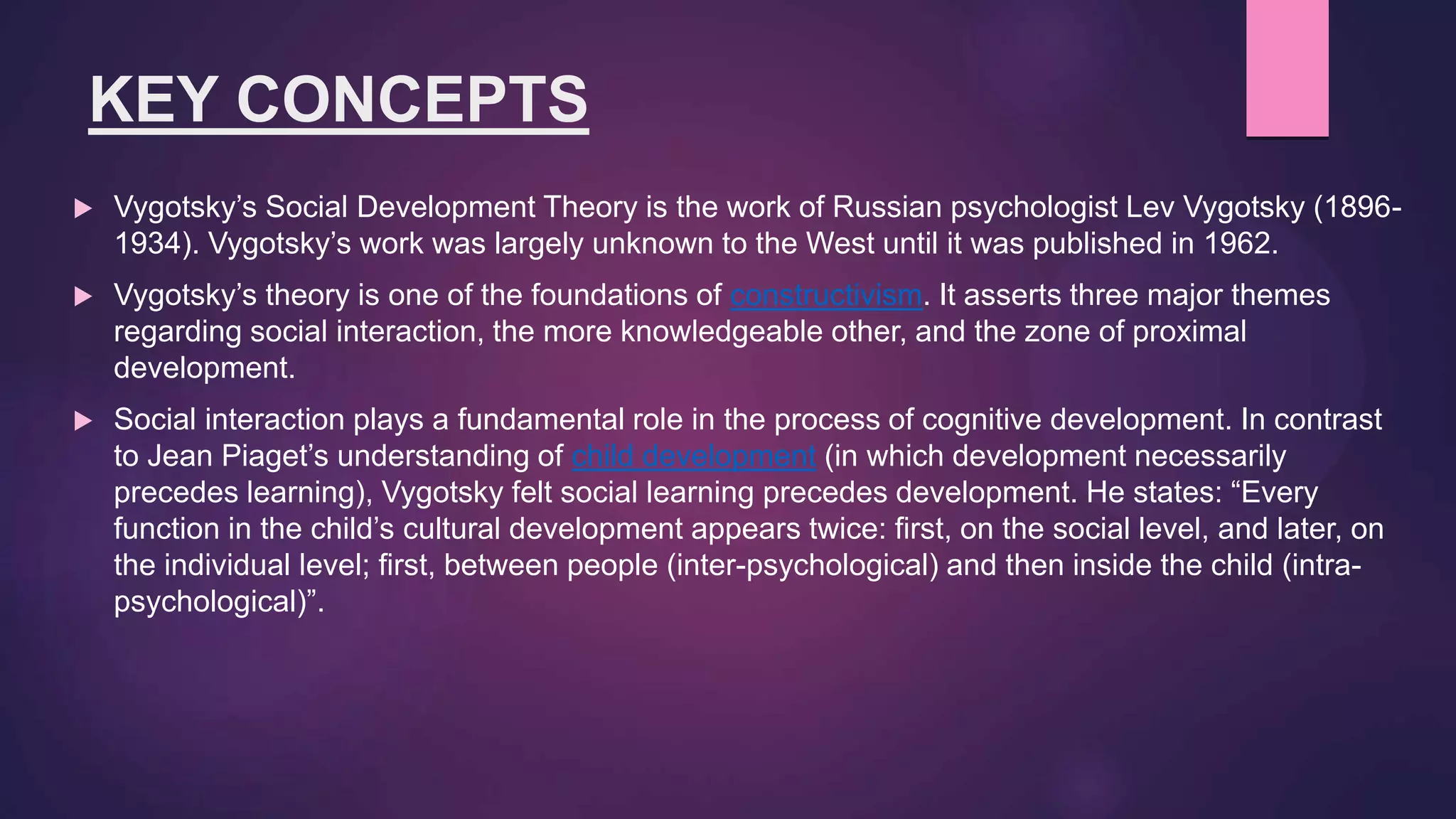 Social development theory by Vygotsky | PPT