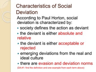 Social deviance and social control xi | PPTX
