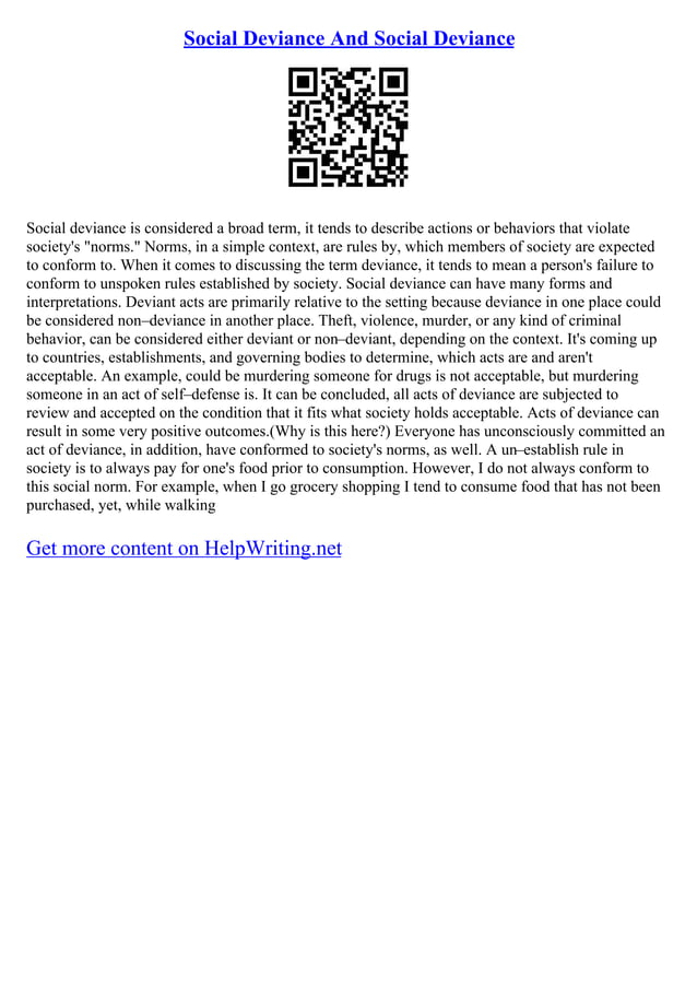Social Deviance And Social Deviance | PDF