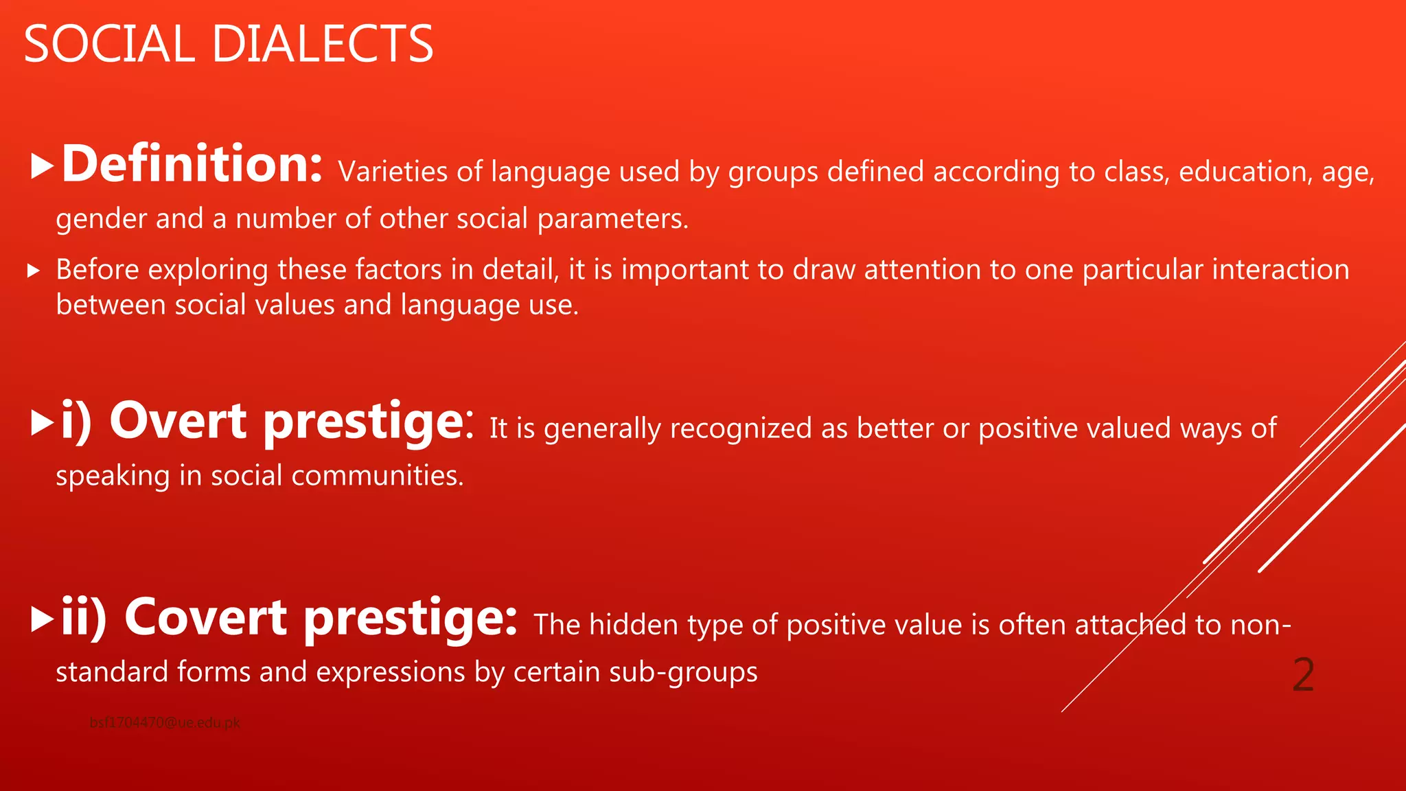 Social Dialects | PPTX