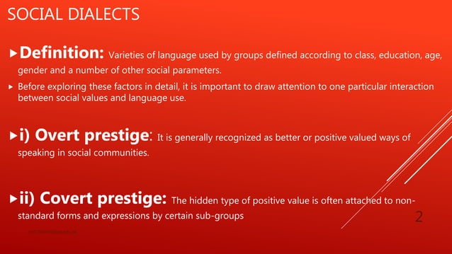 Social Dialects | PPT