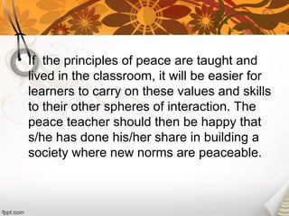 Social dimension "The Peaceful Classroom" | PPT