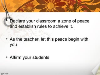 Social dimension "The Peaceful Classroom" | PPT