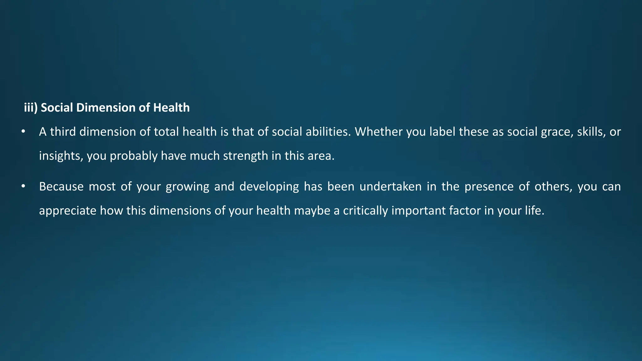 Social Dimension of Health | PPT