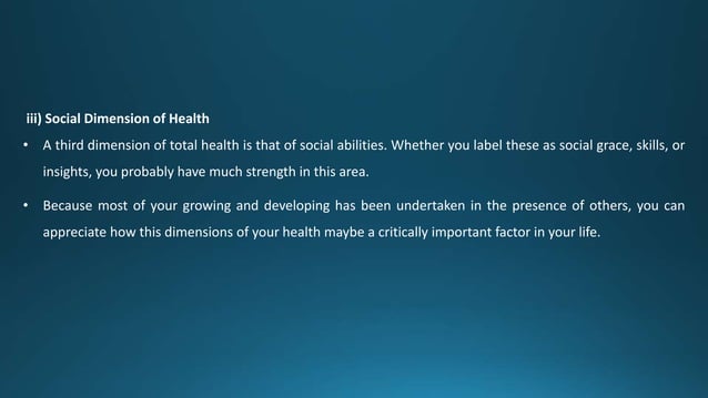 Social Dimension of Health | PPT