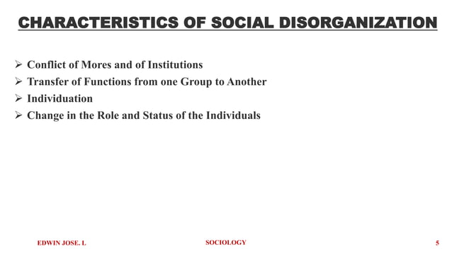 social disorganisation.pptx | Medical Health