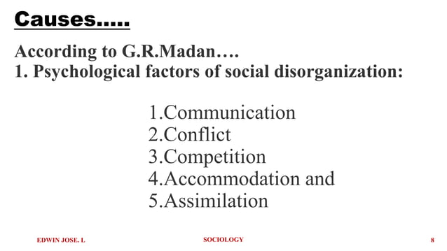 social disorganisation.pptx | Medical Health