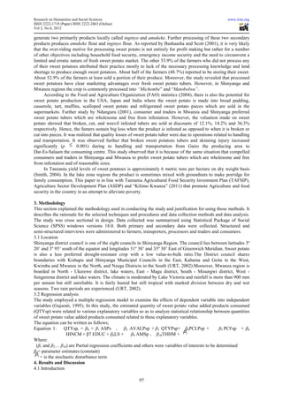 Social economic factors affecting consumption of sweet potato products ...