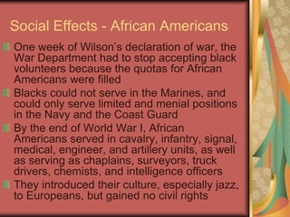 Social effects of wwi | PPT
