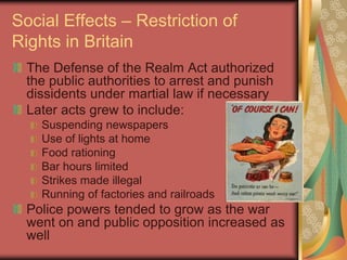 Social effects of wwi | PPT