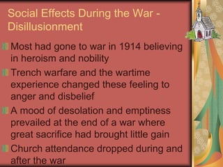 Social effects of wwi | PPT