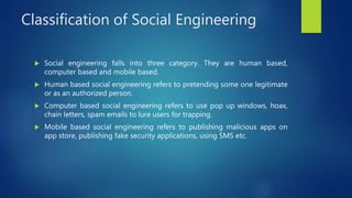 Social engineering: A Human Hacking Framework | PPTX