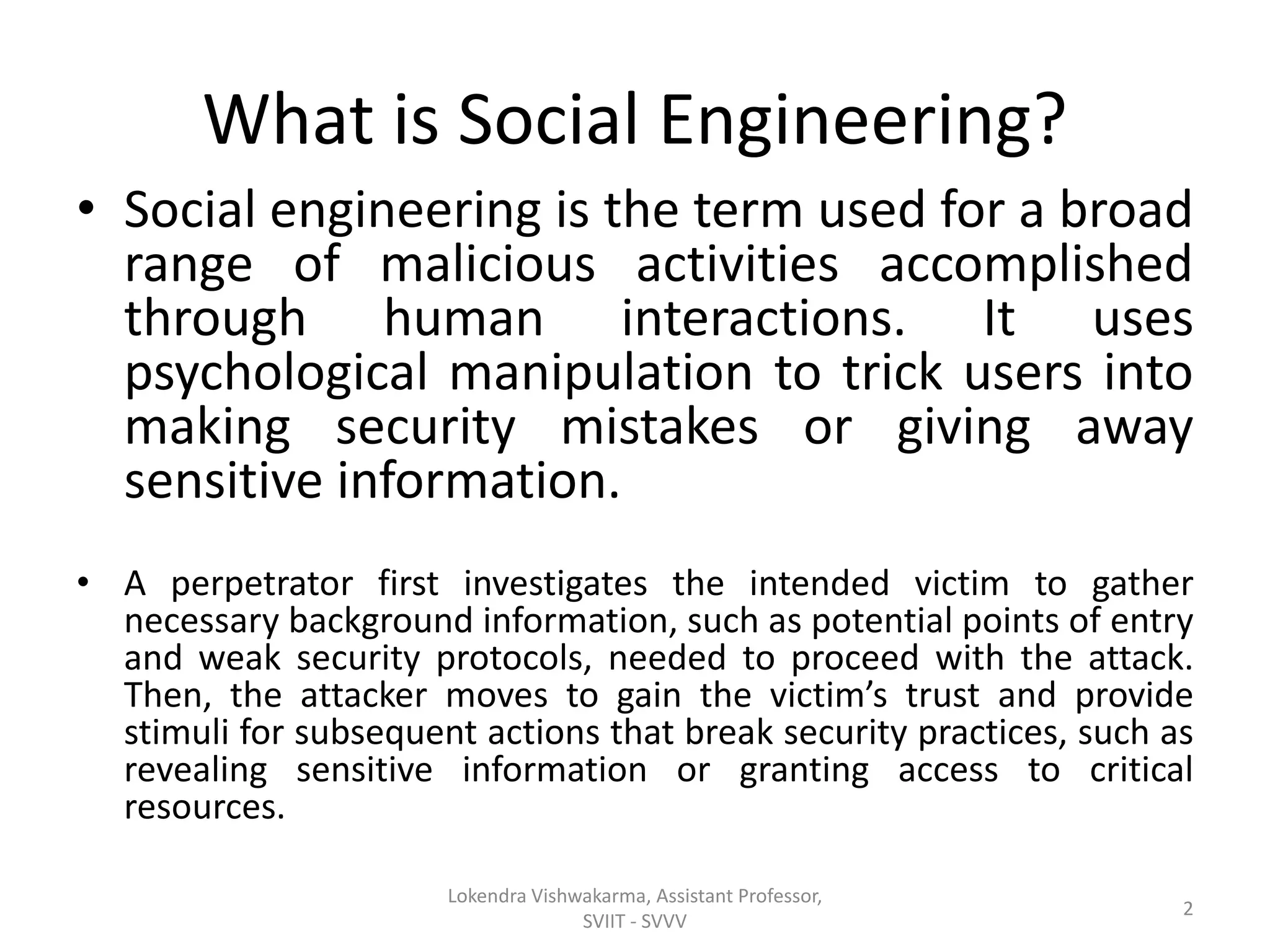 Social engineering | PPTX