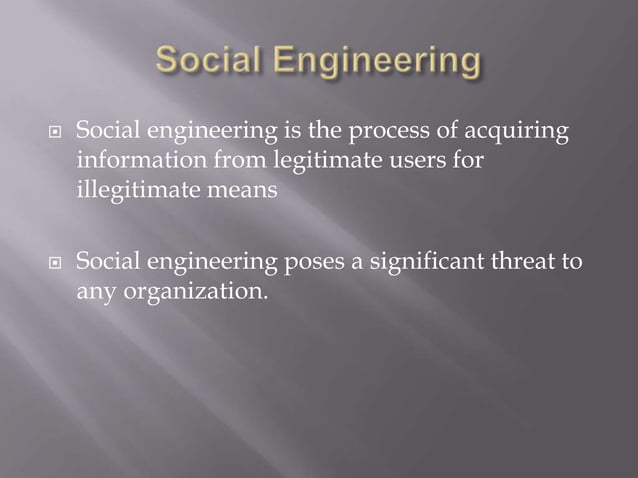 Social engineering power point | PPT