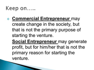 social enterpreneurship - Entrpreneurship.ppt | Business | Business and Finance