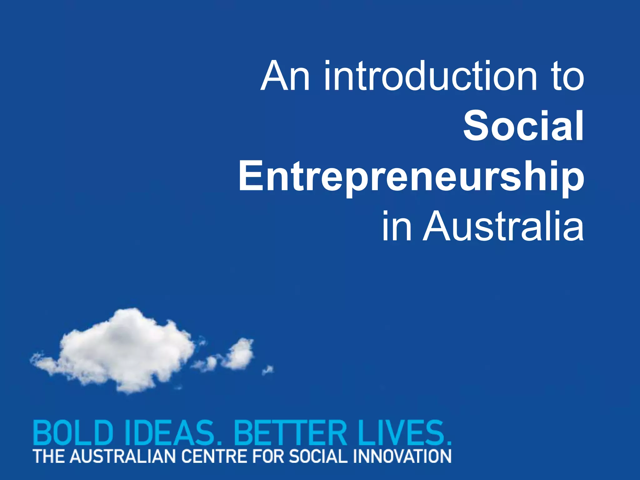 Intro to Social Entrepreneurship in Australia | PPT