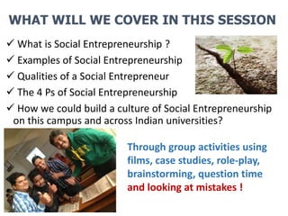 An introduction to Social Entrepreneurship workshop presented by ...