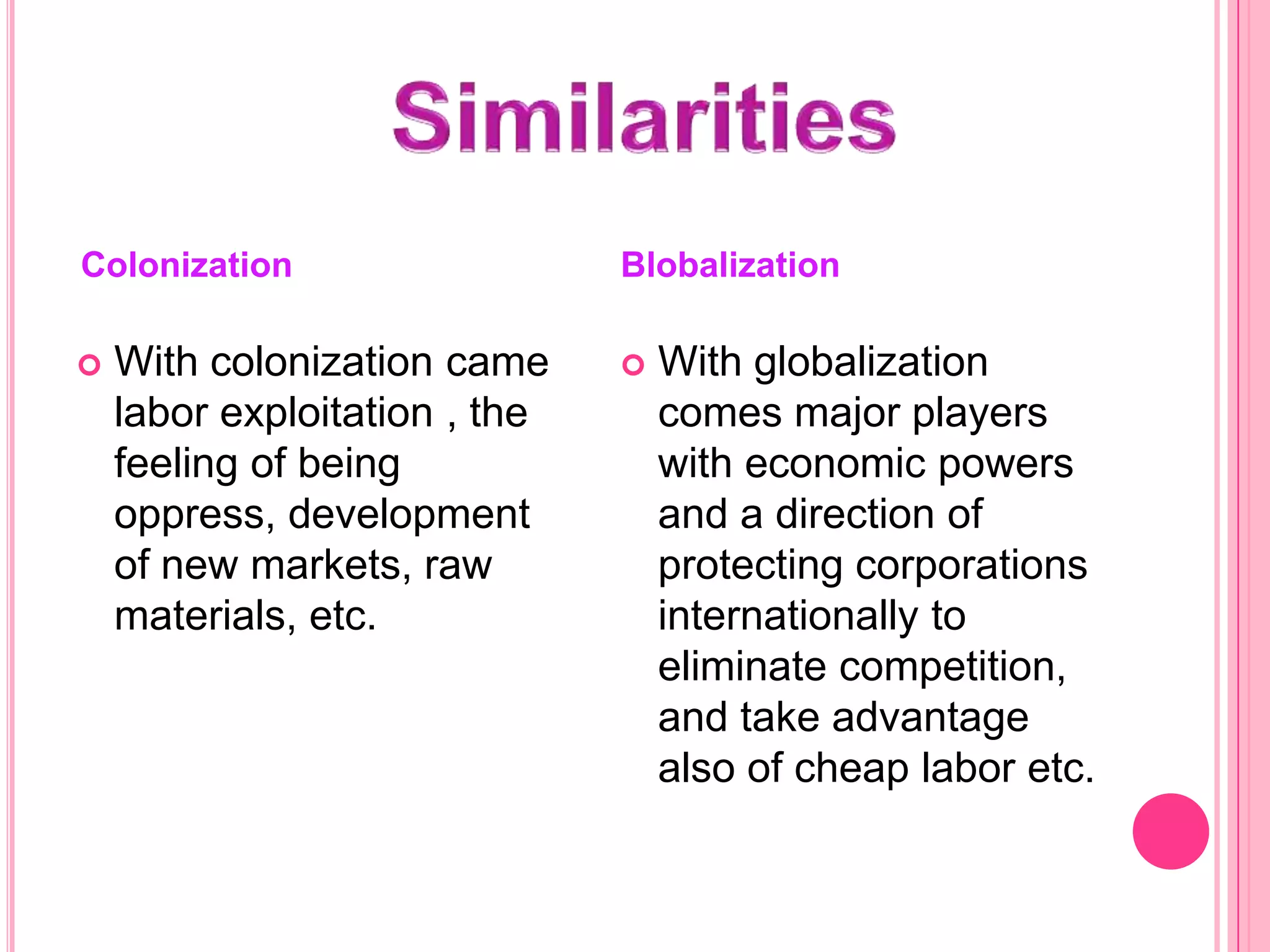 globalization and colonization | PPTX