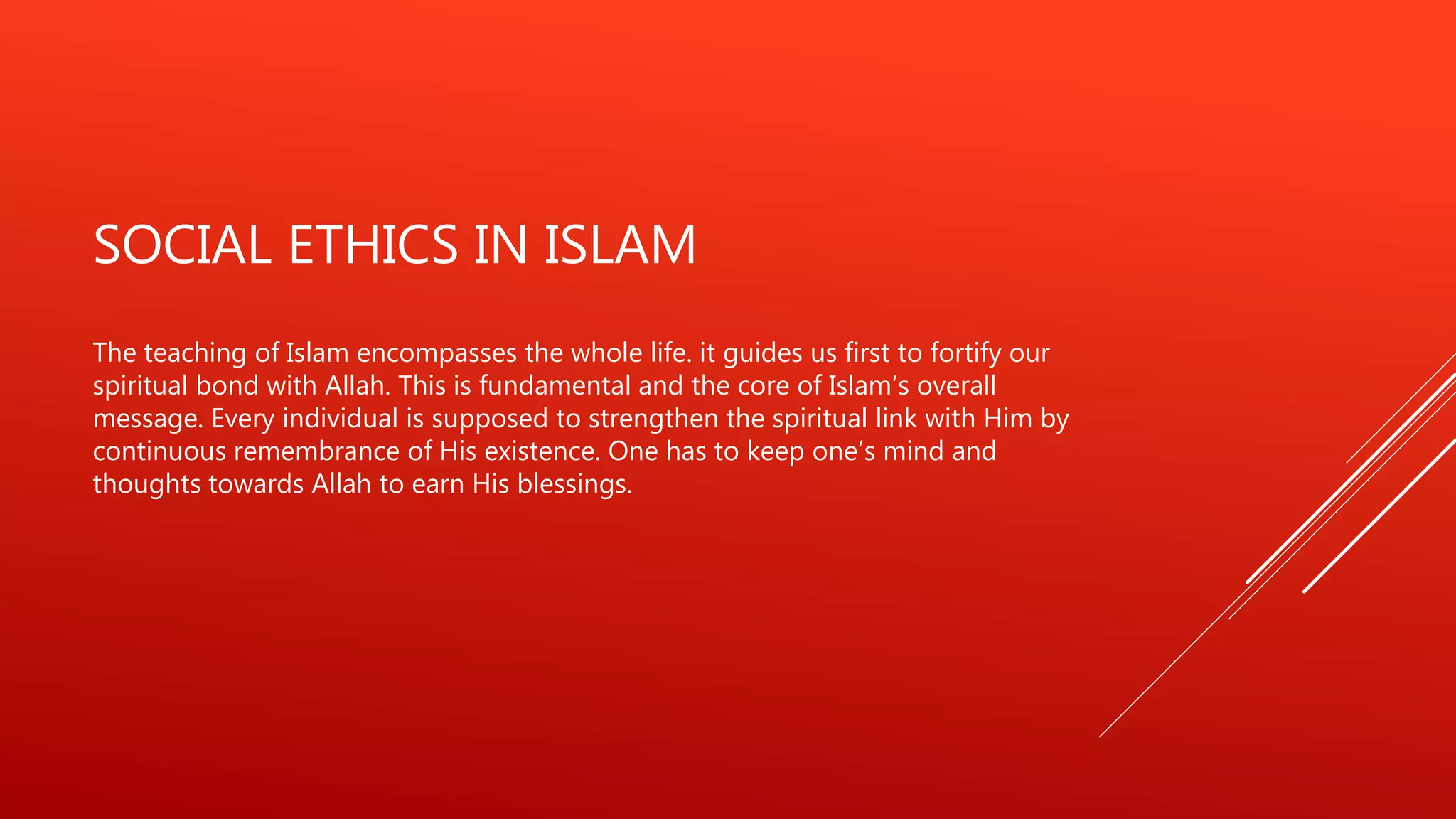 Social ethics In Islam | PPT