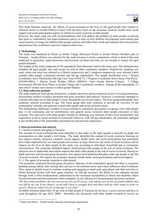 Social exclusion and the plight of aging in the informal sector in ...