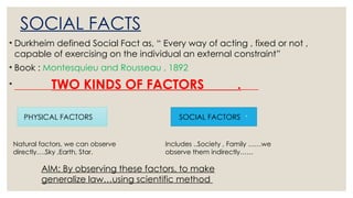 social facts.pptx Émile Durkheim, one of the founding figures of ...