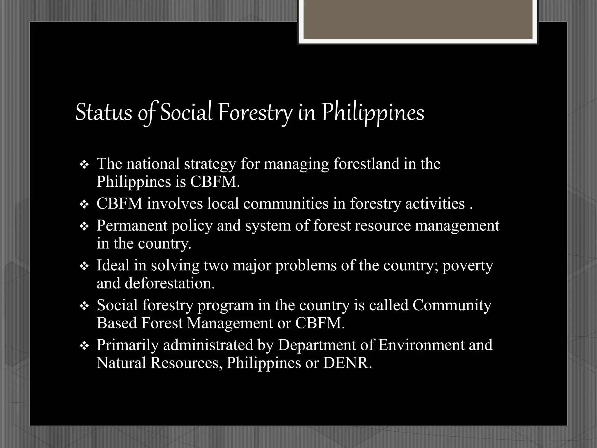 Social forestry program in the philippines | PPTX