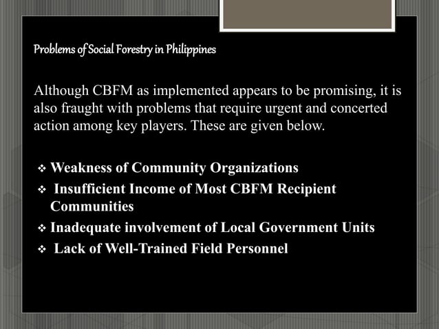 Social forestry program in the philippines | PPTX | Agriculture ...