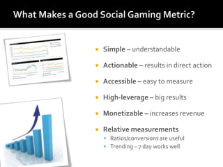 Top 10 Social Gaming Metrics | PPT
