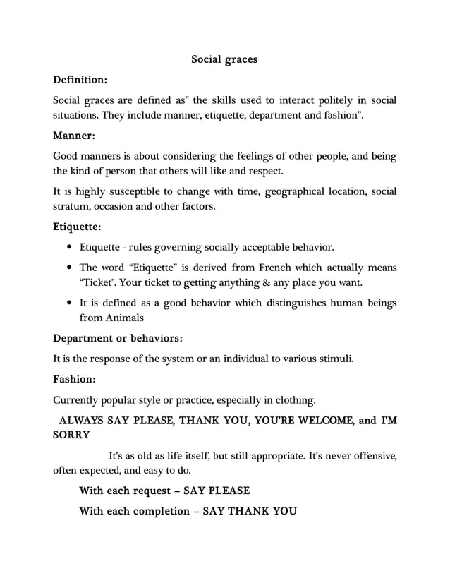 Social graces | DOCX