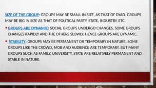 SOCIAL GROUP.pptx- introduction, definition, classification and characteristics of social groups ...