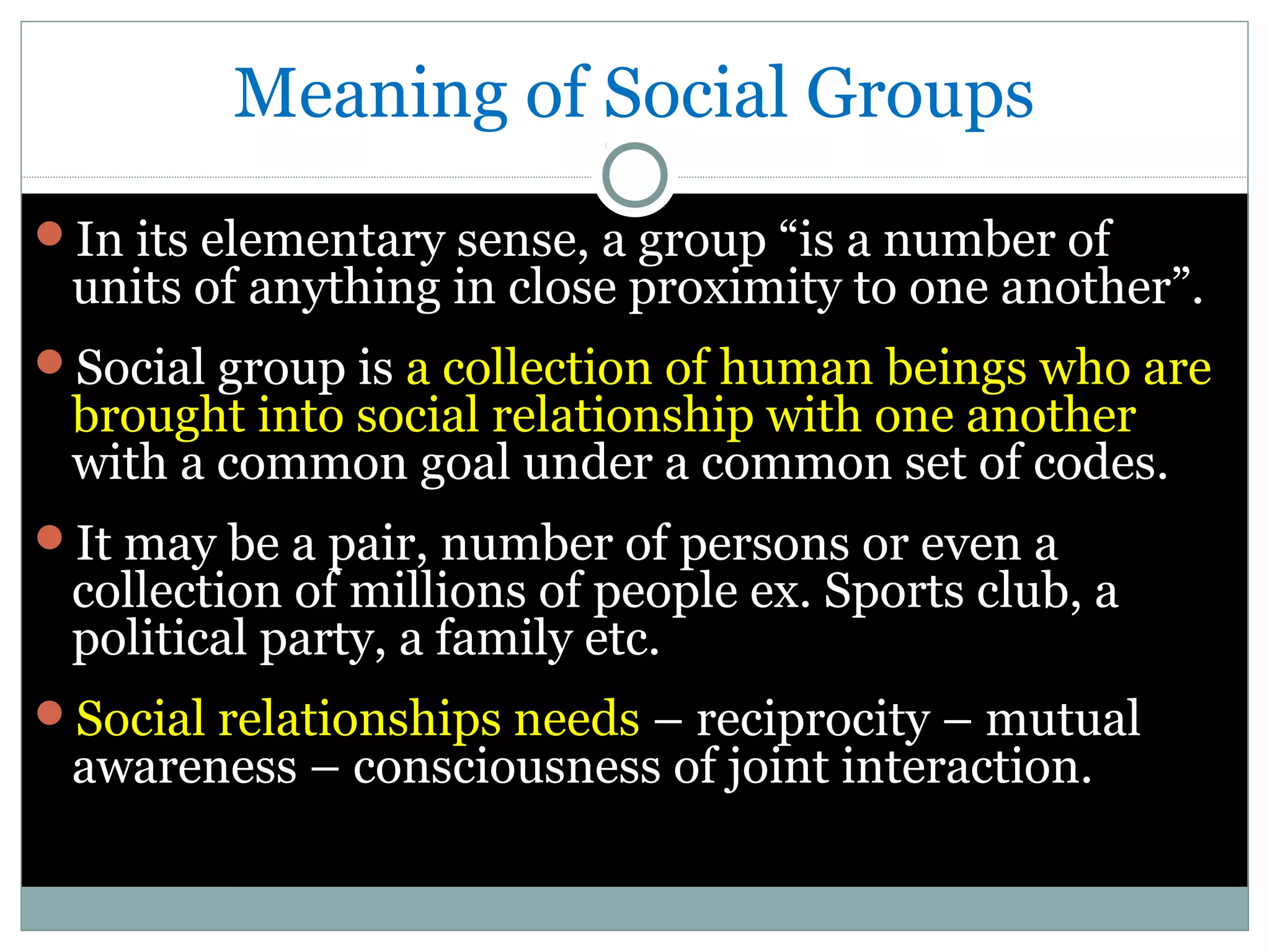 Social groups and processes | PPT