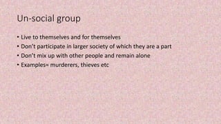 Social groups and types | PPTX