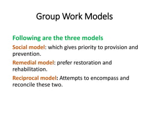 Social group work models | PPTX
