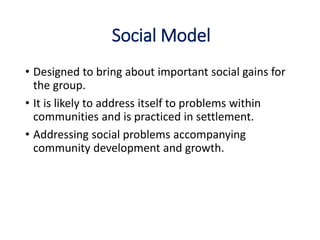 Social group work models | PPTX