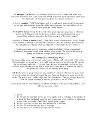 Social group work principles | DOCX