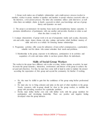 Social group work principles | DOCX