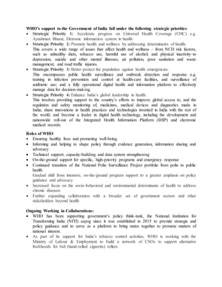 Social health program; role of world health organization in Indian ...