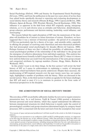 Social identity theory | PDF