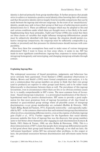 Social identity theory | PDF