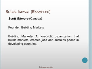 Social impact of Entrepreneurship | PPTX